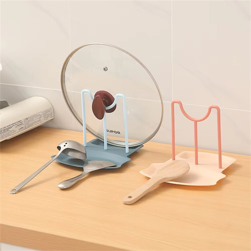 Kitchen Pan Pot Lid Holder Cooker Rest Holder Spoon Fork Spatula Rack ...