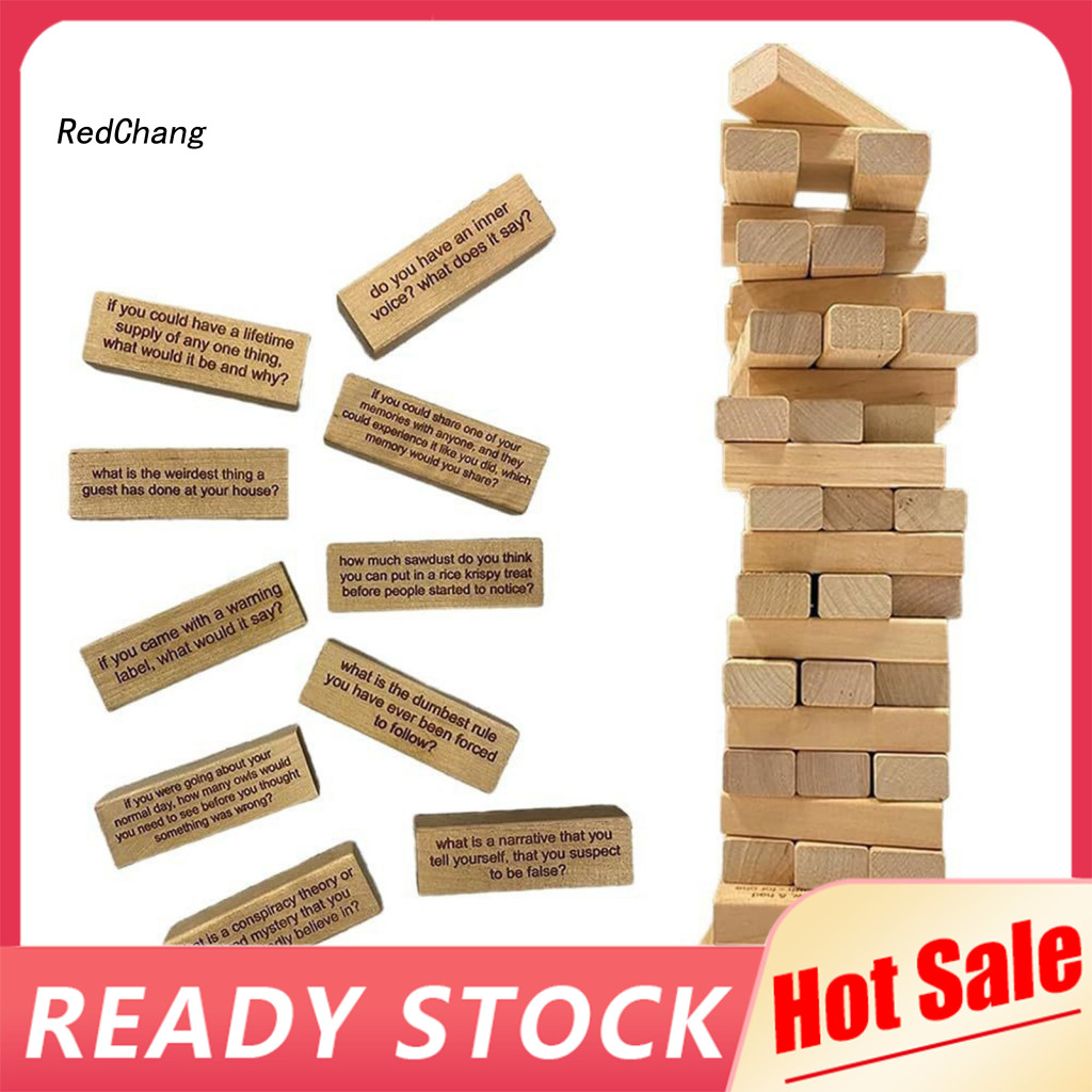 RC~ Drink Game Kit Wood Tower Drink Game 54pcs Wooden Block Drinking ...
