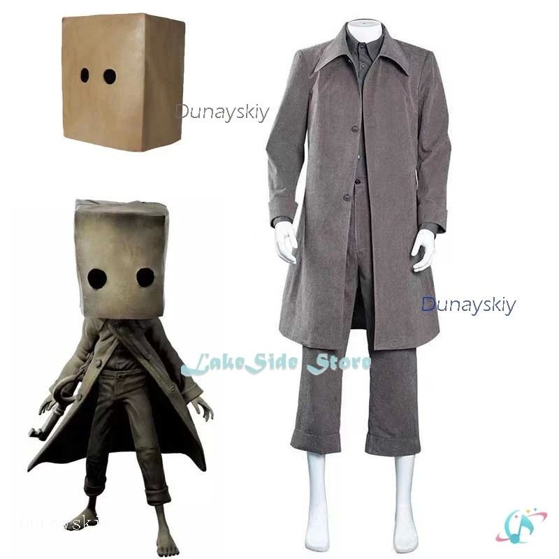Mono Cosplay Little Grey Nightmares II Costume Protagonist Mask Coat ...