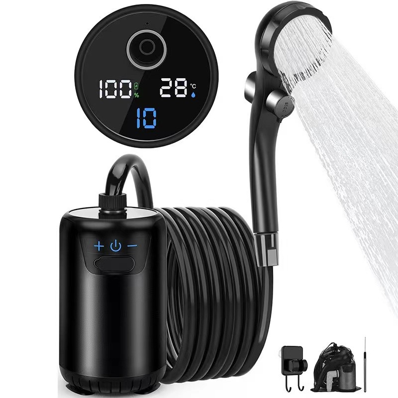Portable Upgraded Shower Camping Shower, 12V Outdoor Camp Shower Pump ...