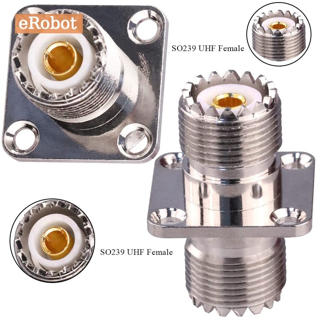 UHF SO239 Female To Female With Panel Mount RF Connector Coaxial ...