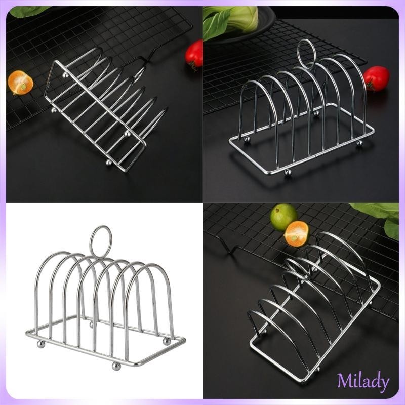 Milady Stainless Steel Toast Bread Rack 6 Slices Bread Loaf Slices ...