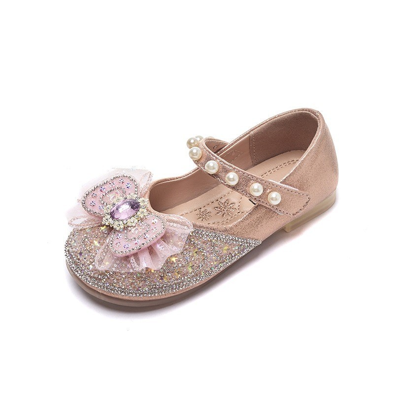 COCO Girl's Lace-Up Shoes With Pearl Front Bow Model MQF808 | Shopee ...