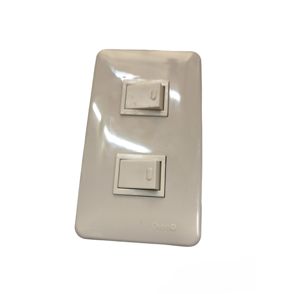 OMNI 2 Gang 1 Way Switch 16A 250V with Plate Cover - WEP-102+(WES-213x2 ...