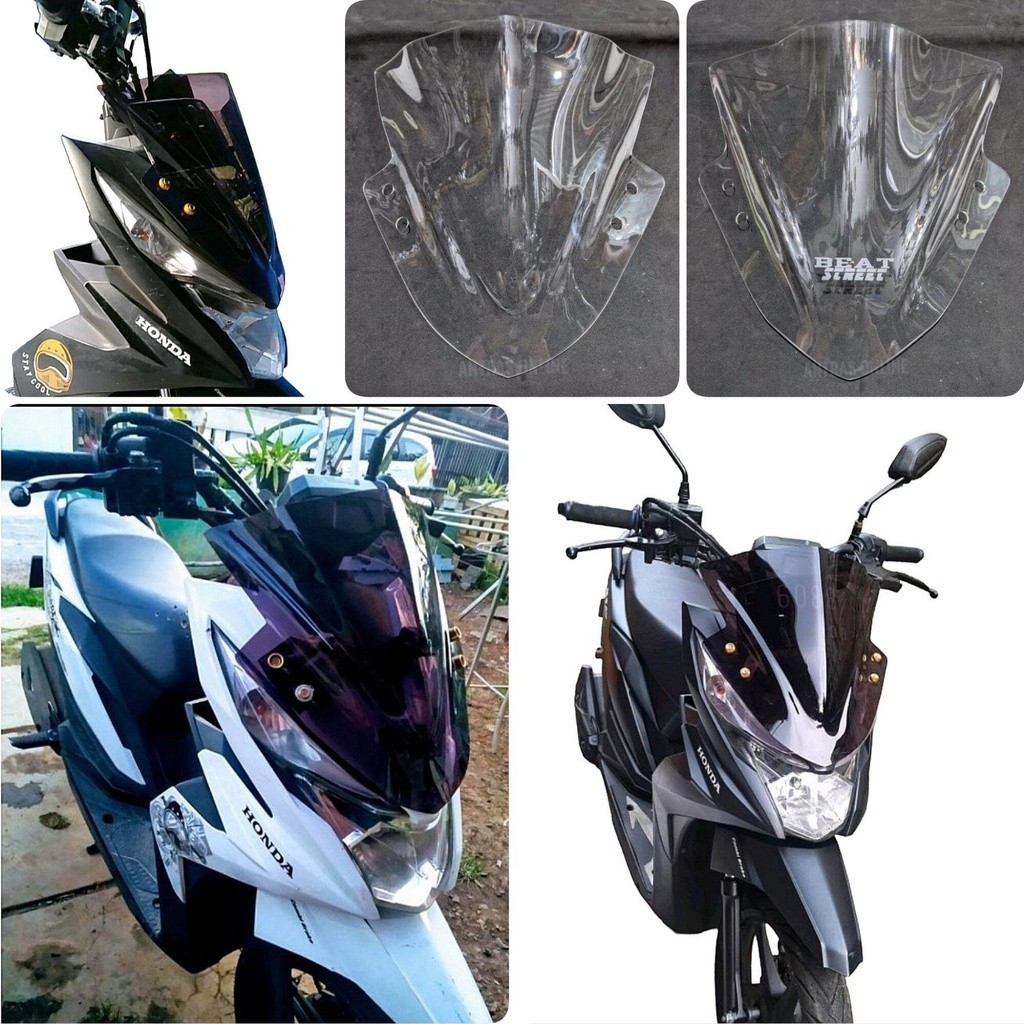 HITAM Visor Honda Beat Street - Windshield Motor Clear Smoke Black ...