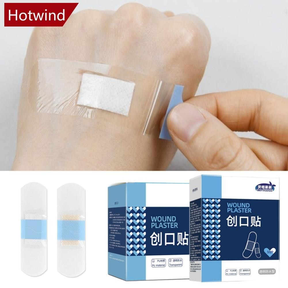 HW 50PCS/120PCS Waterproof Adhesive Wound Plaster Transparent Invisible ...