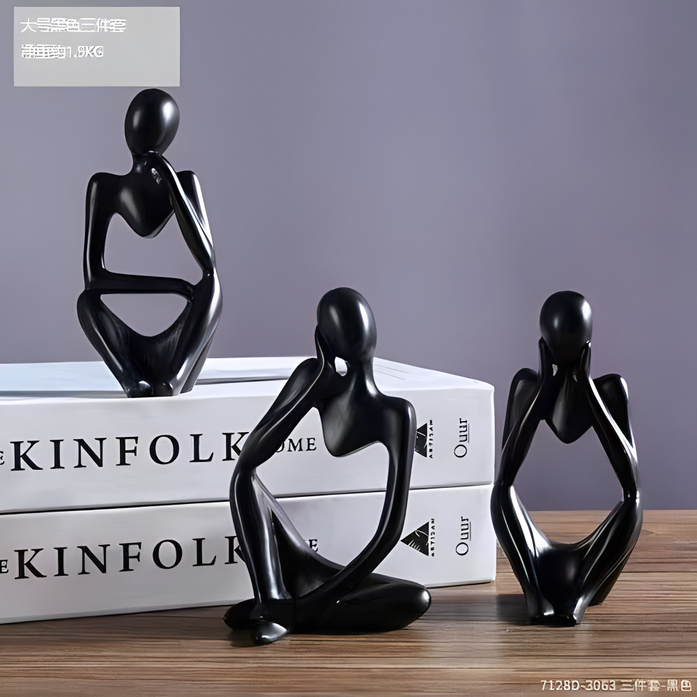 Nordic Aesthetic Modern Body Art Resin Thinking Person Sculpture Home ...