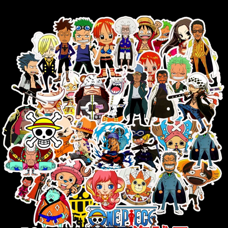 # Toy # 50Pcs Anime One Piece Luffy Stickers Car Laptop Skateboard ...