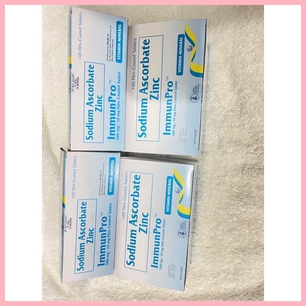 ☃ ImmunPro Sodium Ascorbate Zinc 500mg (100 tabs per box) | Shopee ...