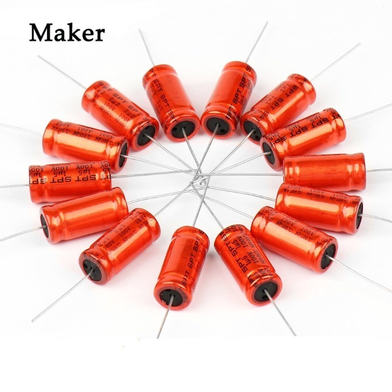 2Pcs 100V Red Audio Amplifier Capacitor Frequency Divider Crossover ...