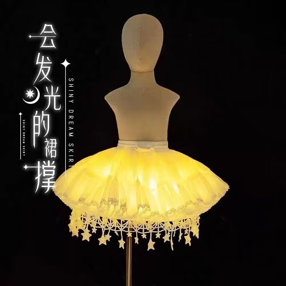 Girls Crinoline Lolita Inner Wear Skirt Princess Dress Luminous ...