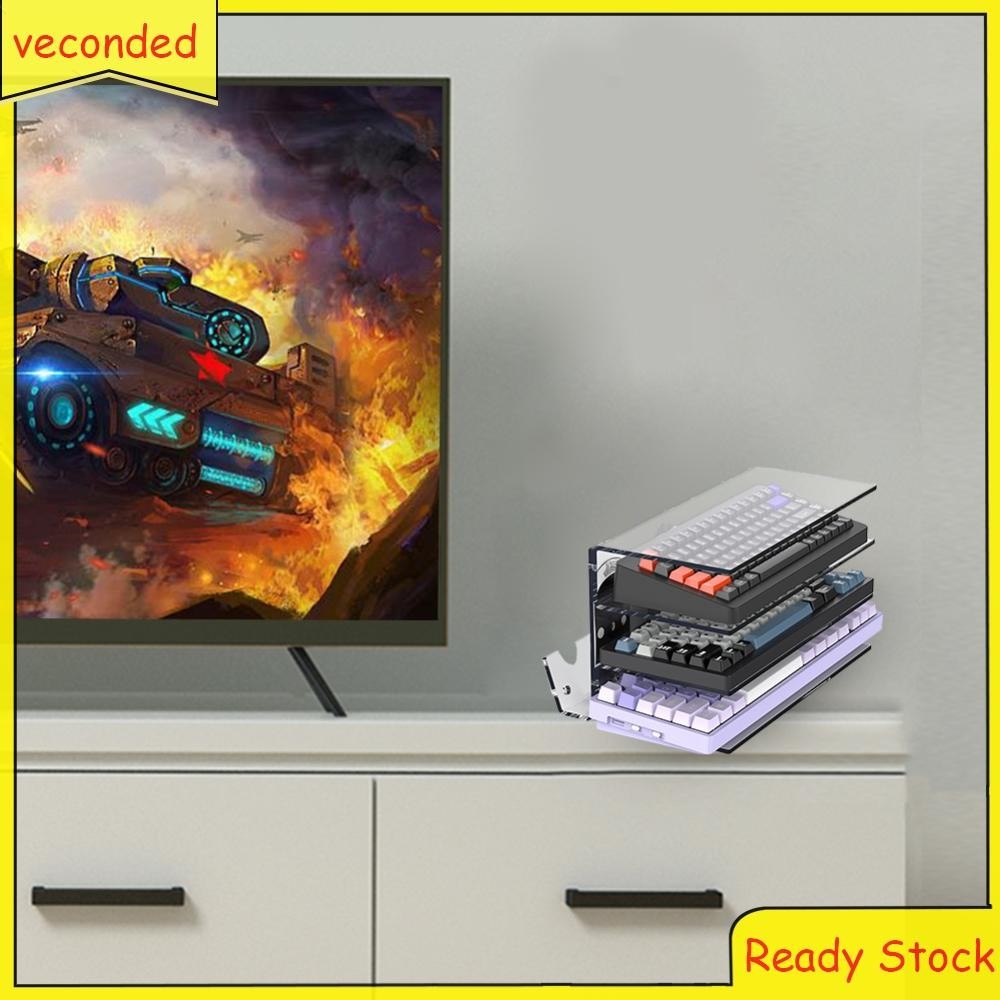 Acrylic Keyboard Mouse Storage Rack 3-Tier Keyboard Display Stand ...
