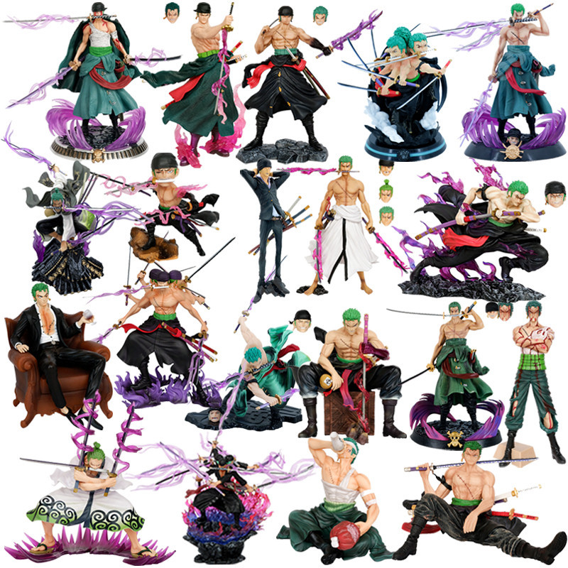 30CM Zoro Action Figure One Piece 20 Species Model Santoryu Roronoa ...