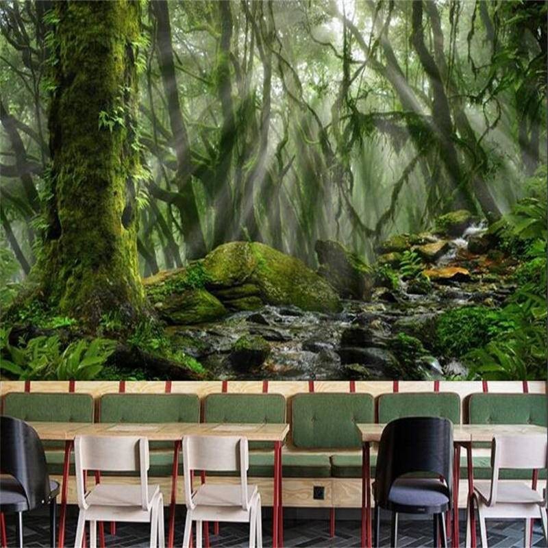 custom Forest Sunshine Big Tree Stream Natural Landscape Photo ...