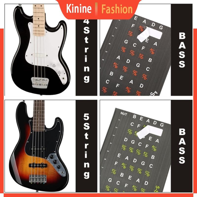 KIN 1 Sheet Bass Scales Stickers Fretboard Fingerboard Note Label ...