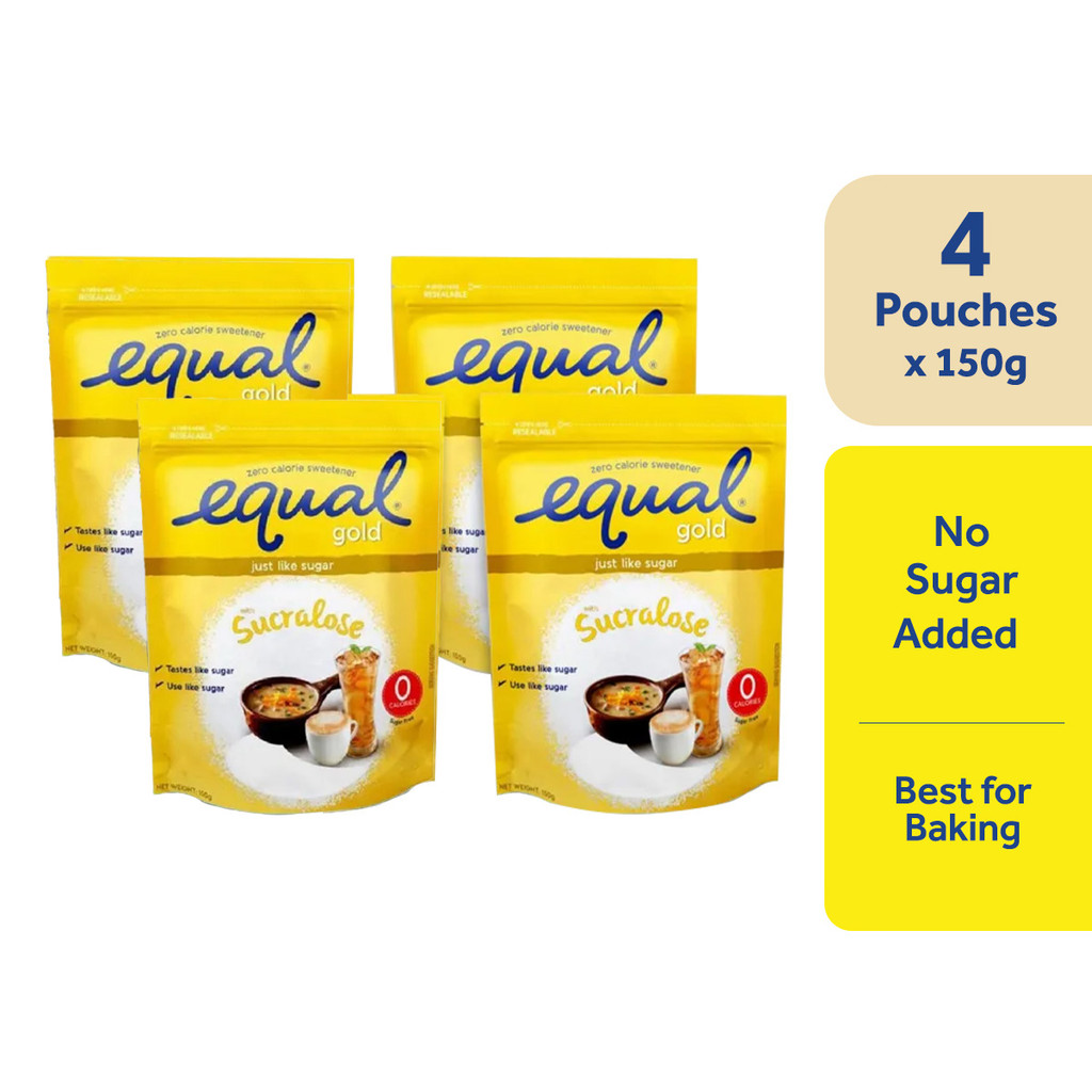 Equal Gold Sugarly Zero Calorie Sweetener 150g - 4 Packs (Keto Diet ...