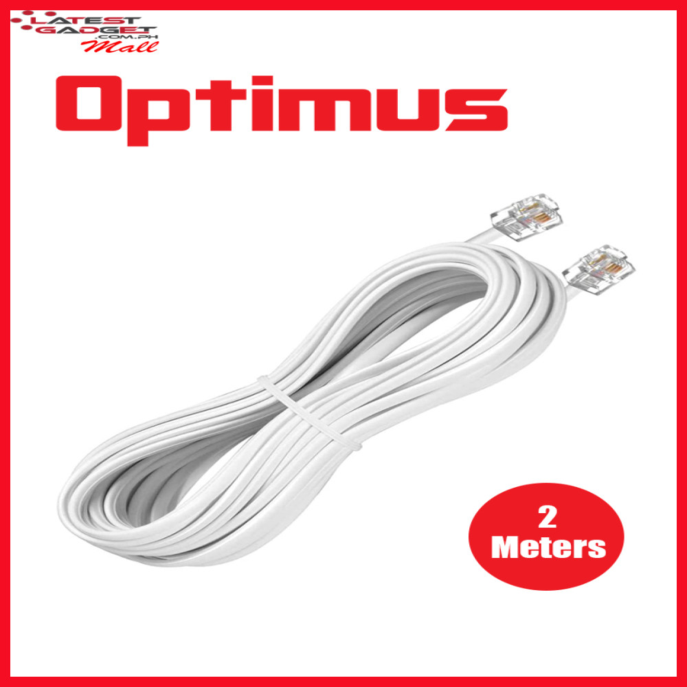 LatestGadget PH Optimus 2 Meters RJ11 Telephone Cable 6P4C | Shopee ...