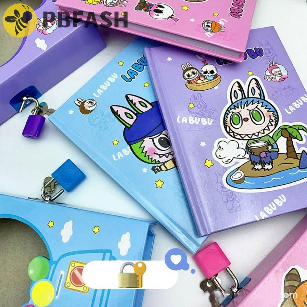 PBFASH Labubu Diary Notepad, Color Page Cartoon Notebook With Key Lock ...