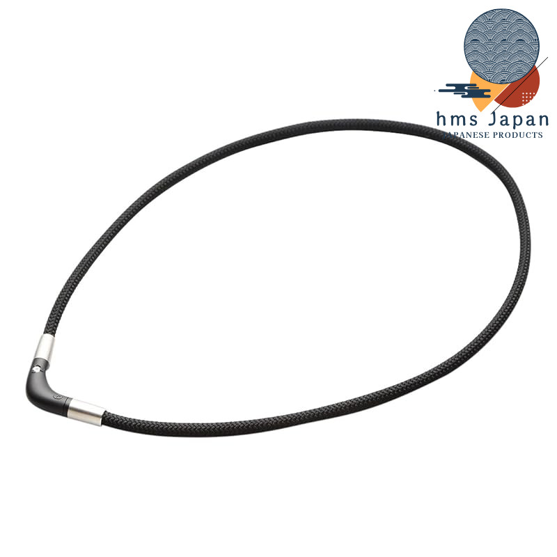 Phiten Necklace RAKUWA Magnetic Titanium Necklace V Type Black 50cm ...