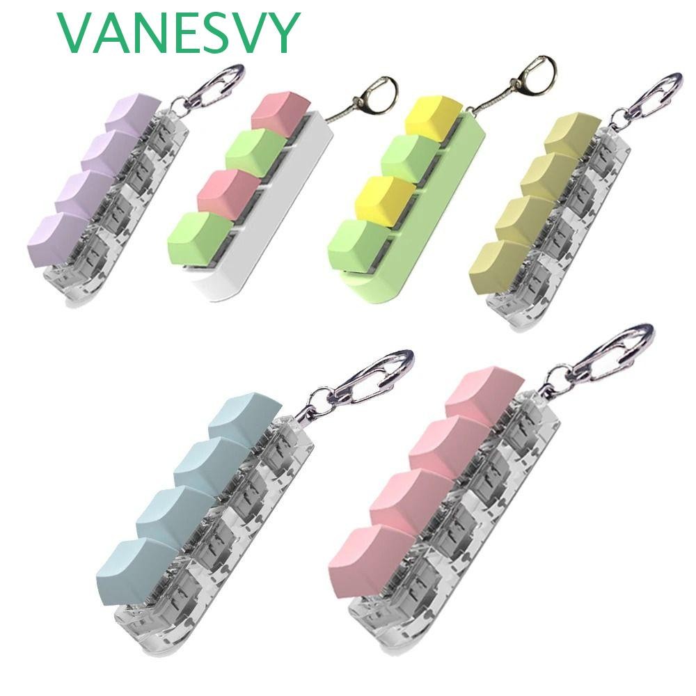 VANESVY Keyboard Keychain, 4-button Shaft Tester Keyboard Caps Toy ...