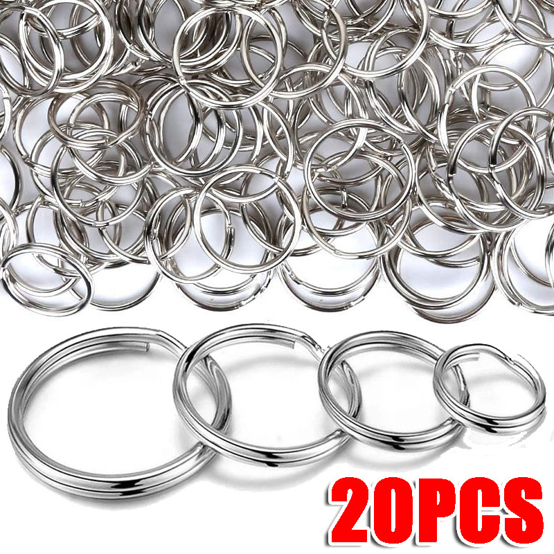 20pcs Stainless Steel Key Rings - 25mm Round Flat Line Split Rings ...