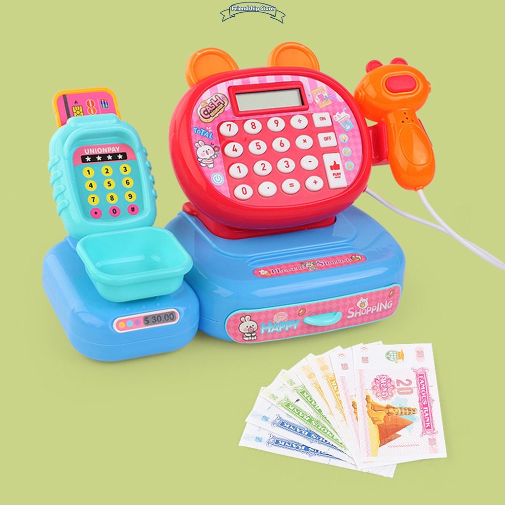 Kids Simulation Cash Register Toy Fun Realistic Supermarket Cashier ...