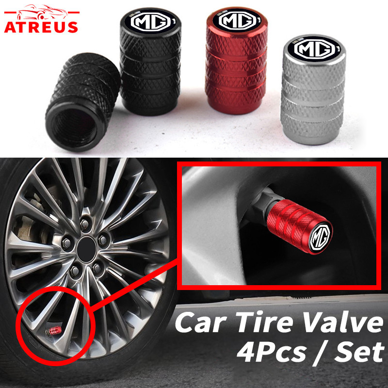 4pcs MG Car Tire Valve Caps Alloy Car Wheel Tire Valves Tyre Stem Air ...