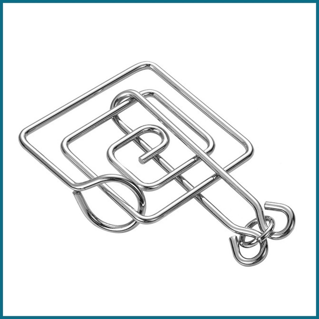 Metal Wire Puzzles 8-Piece IQ Test Disentanglement Toy Iron V Unlock ...