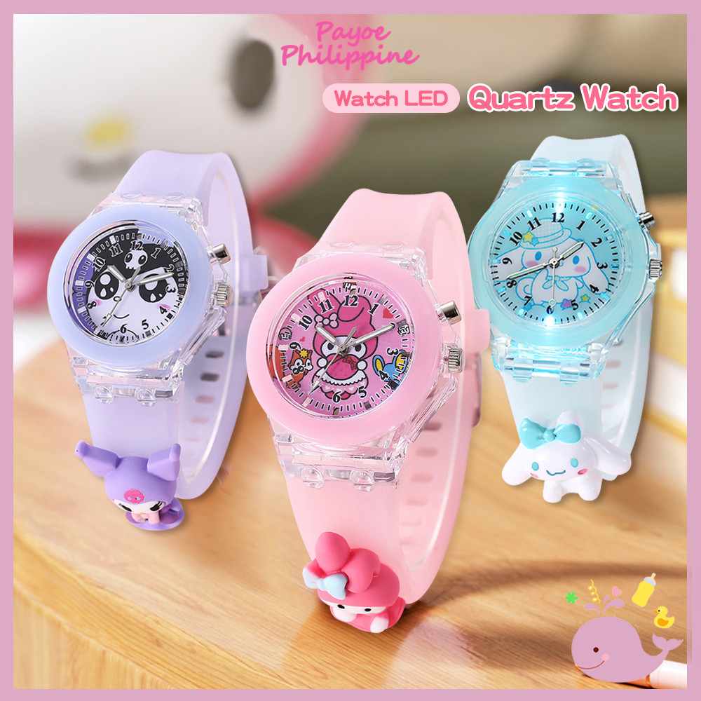 payoe cute Anime Cartoon Flash Electronic watch LED light-emitting ...