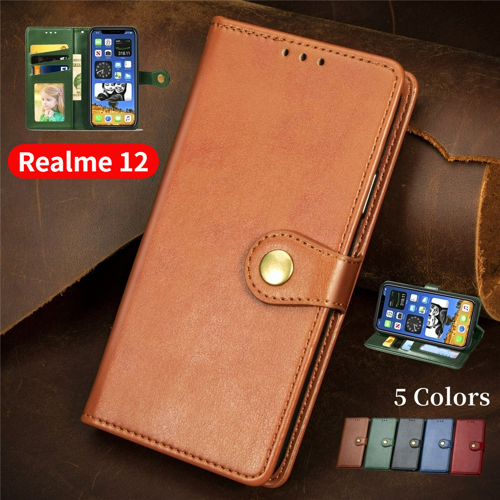 Luxury Leather Casing For Realme 12 Pro Plus 5G 2024 Phone Case Slot ...