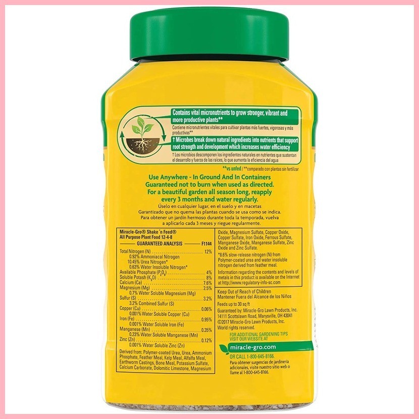 Miracle-Gro Shake 'N Feed All Purpose Continuous Release Plant Food 1LB ...