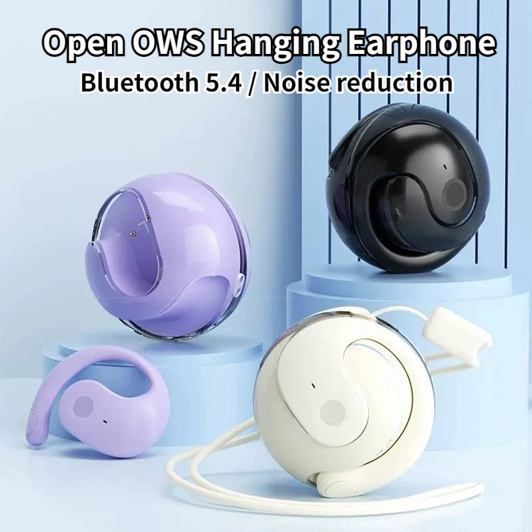 OWS Wireless Headphones Bluetooth Earphones with Mics HiFi Stereo Sound ...