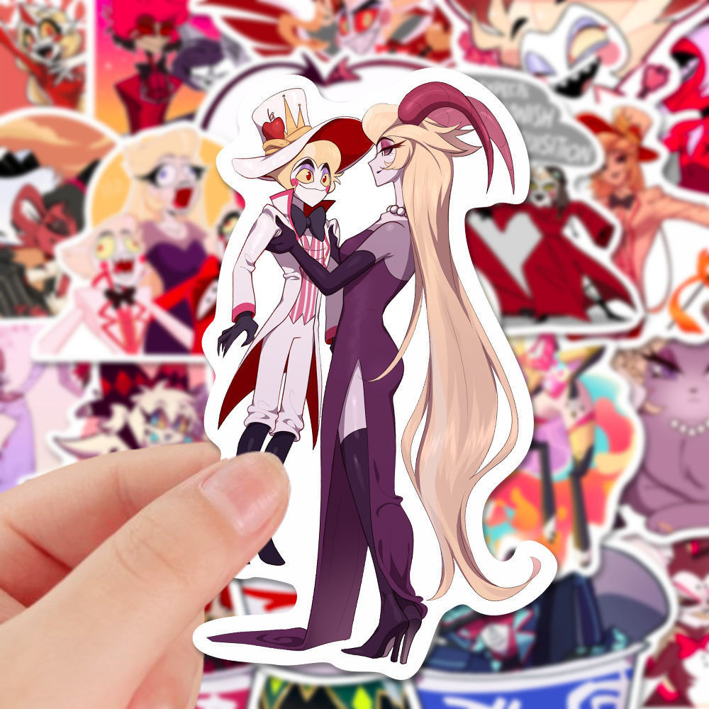 [Ready Stock]50pcs Hazbin Hotel Stickers Lucifer Charlie Morningstar ...