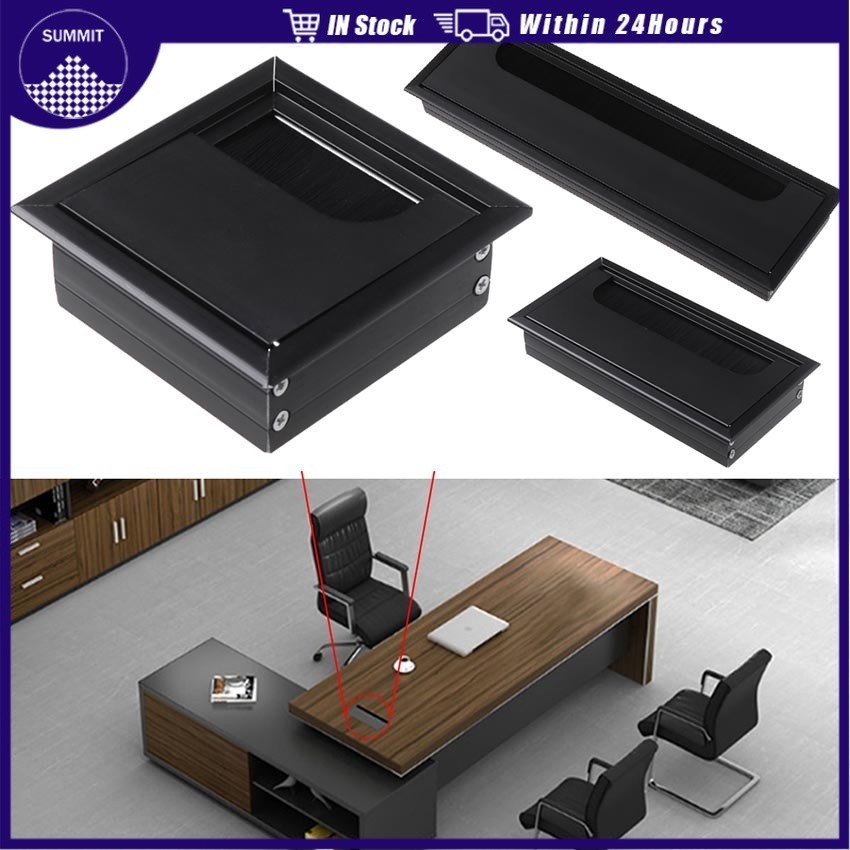 Desk Cable Hole Cover Aluminium Alloy Square Wiring Box Grommet Insert ...
