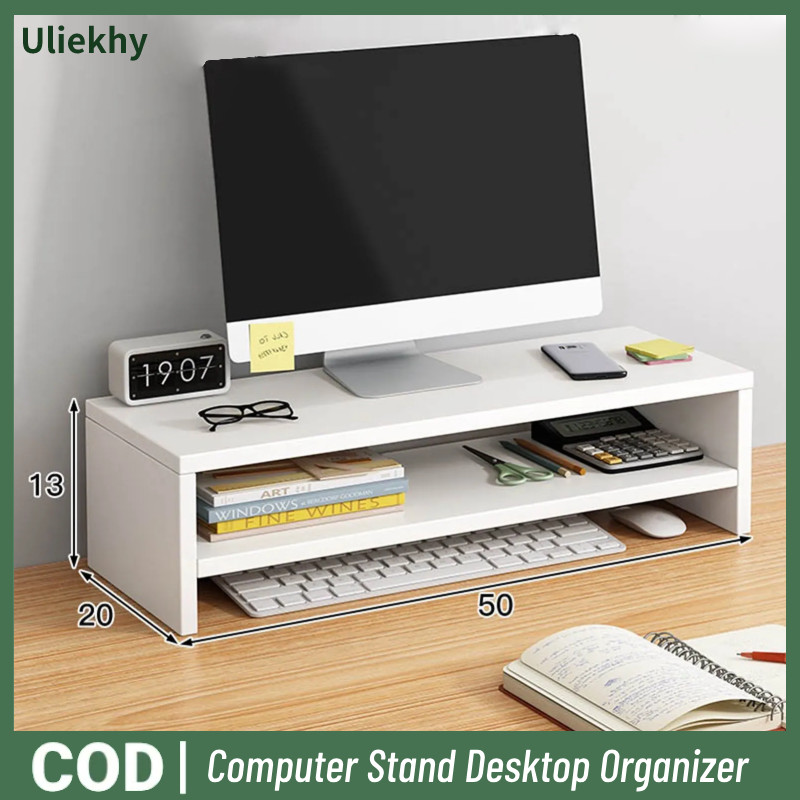Uliekhy Classic Style Wooden Monitor Holder Bracket Computer Stand ...