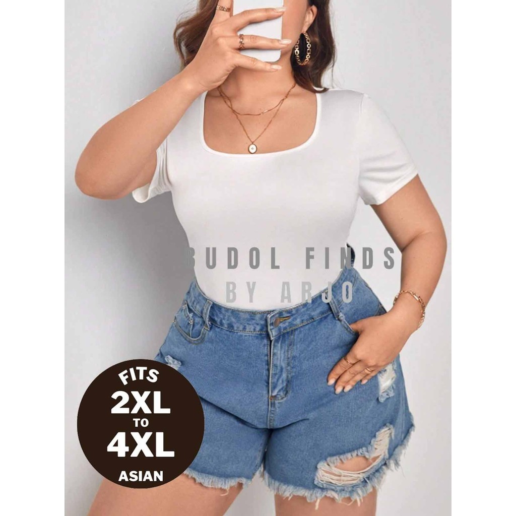 TYLA - Plus Size Basic Double Lining Tops fits 2XL-4XL | Shopee Philippines