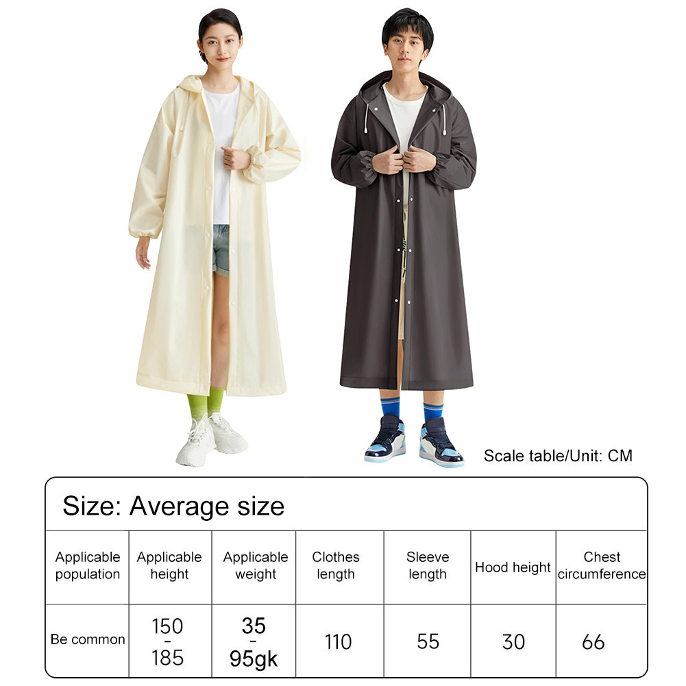 Adult Long Raincoat Drawstring Waterproof Rain Coat for Outdoor Travel ...