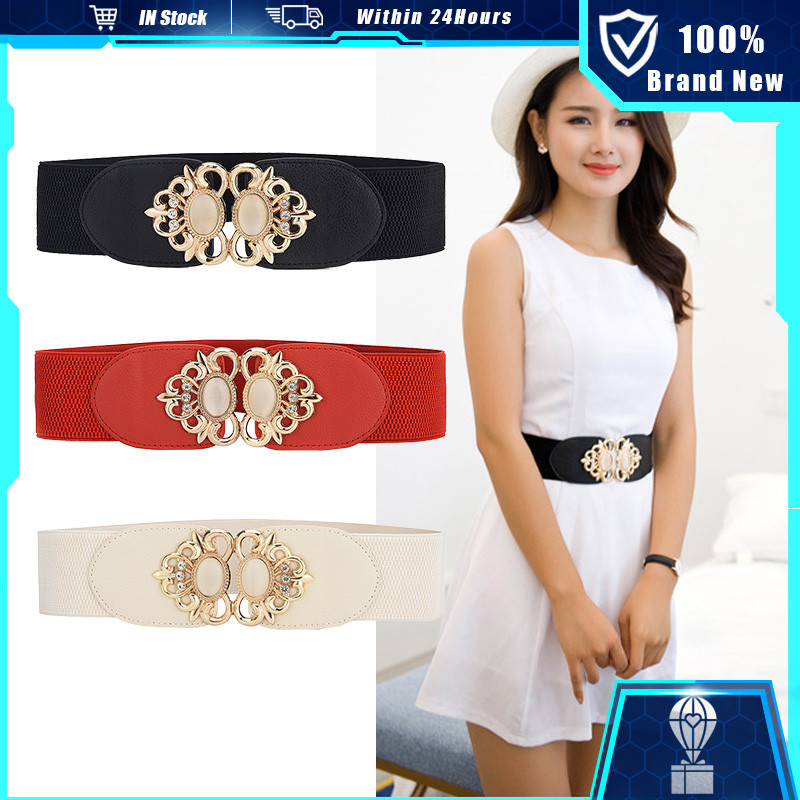 Garterized Dress Belt For Women Wan Stretchable Waistband wide Stretchy ...