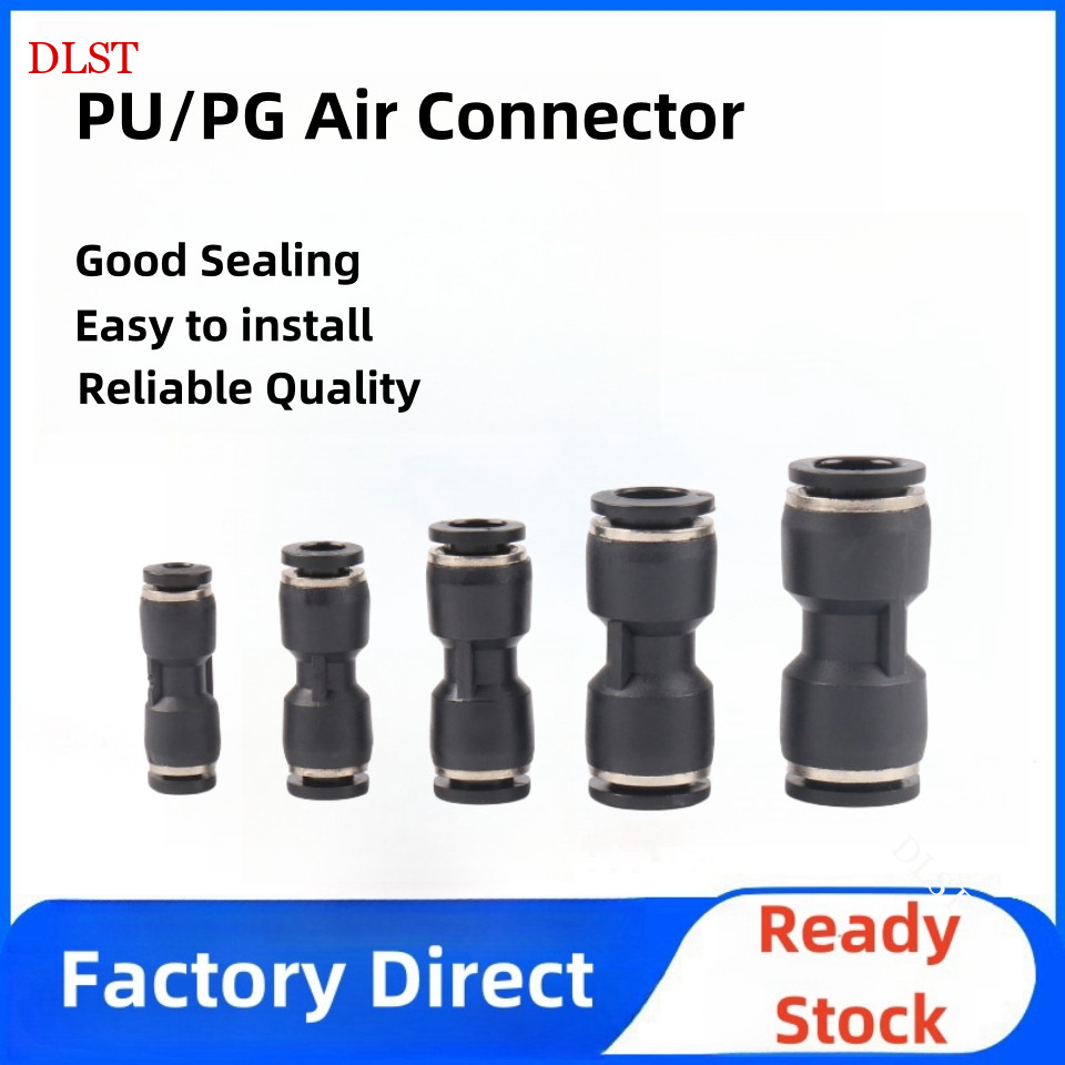 Pu Trachea Connector Black Plastic Quick Connector Pneumatic Quick Intubation PU4 6 8 Straight ...