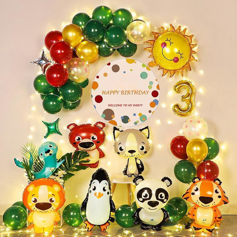 Jungle Animal Theme Balloon Birthday Party Decoration Safari Animal ...