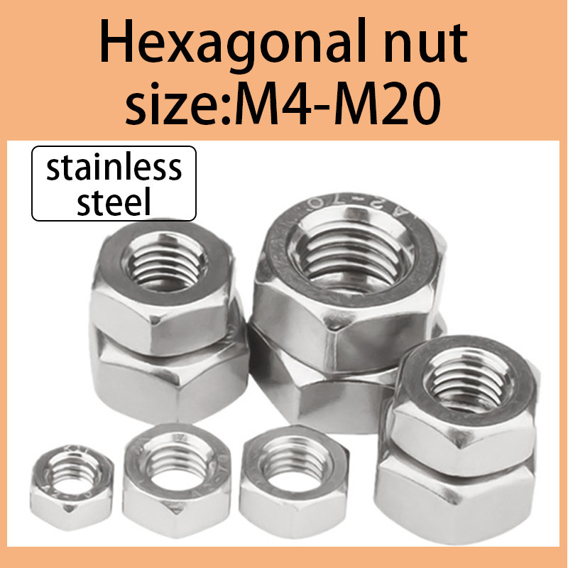 HEX NUT STAINLESS 304 hexagonal nut M4-M20 | Shopee Philippines