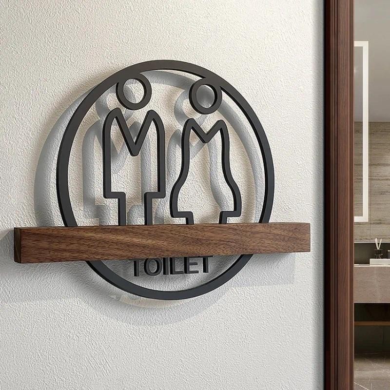 【JiuJiu】Creative Toilet Door Sign Men's and Women's Bathroom Sign High ...