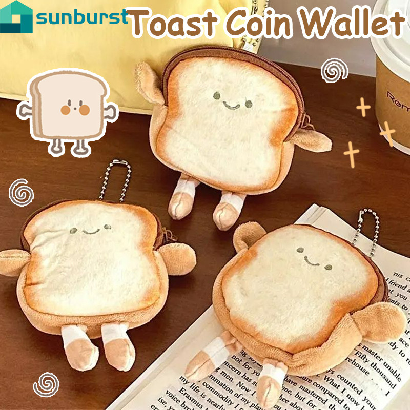 [GOOD] Cartoon Bread Toast Coin Wallet - Cute Earphone Bag Purse ...