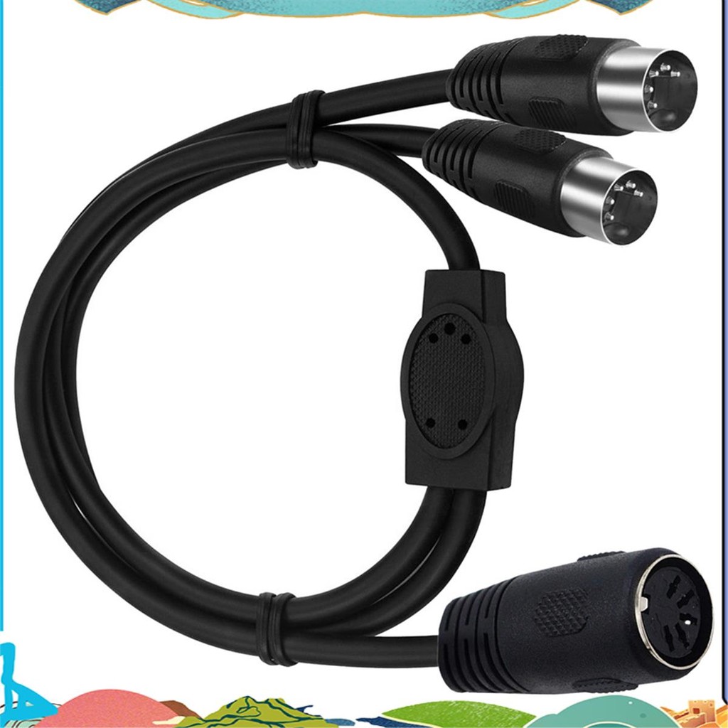 MIDI DIN 5-Pin Splitter Din 5Pin Male to Dual 2 Female Audio MIDI ...