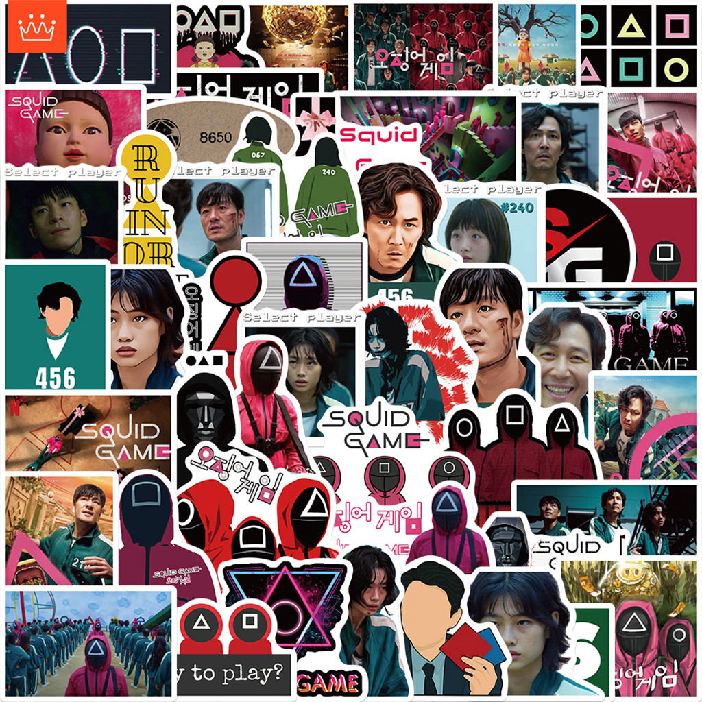 J· Squid Game Stickers Set Korean TV Series Graffiti Waterproof Decals ...