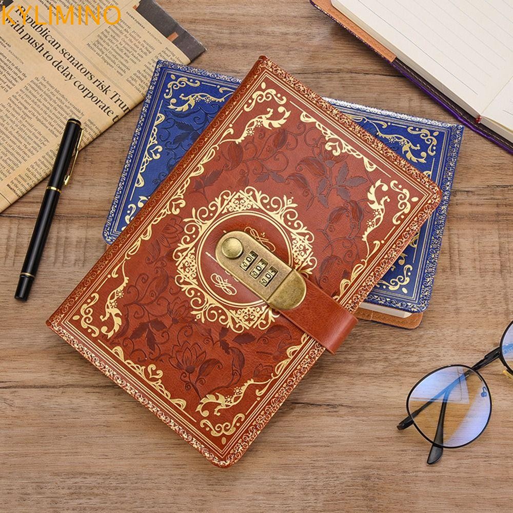 KYLIMINO A5 Journal Notebook, PU Leather Combination Lock Personal ...