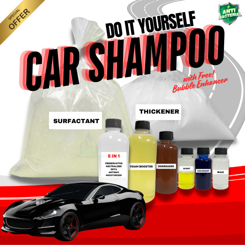 CAR SHAMPOO DIY KIT WITH WAX 17- 18 LITERS YIELD | Shopee Philippines