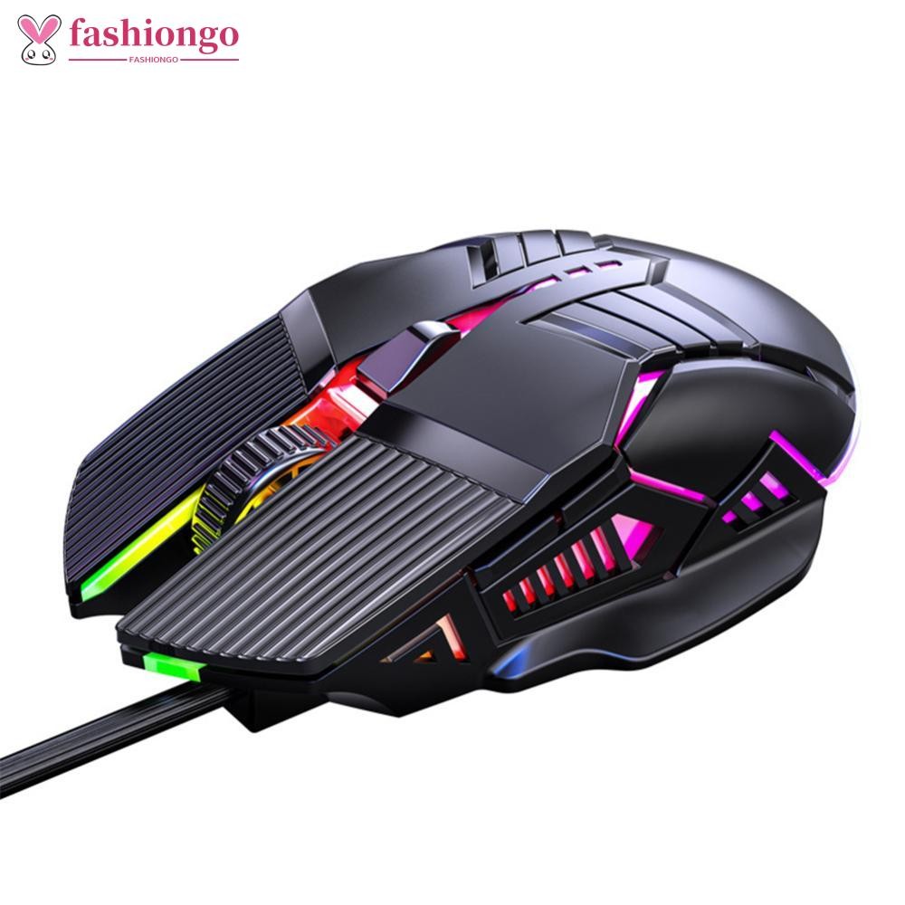 FASHIONGO Ergonomic Wired Gaming Mouse USB Computer Mouse Gaming RGB ...