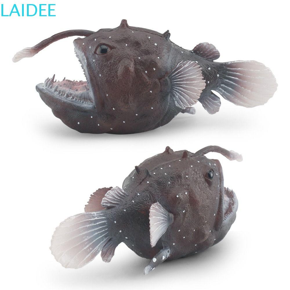 LAIDEE Mini Angler Fish Figure, Simulation Ocean Animal PVC Marine ...