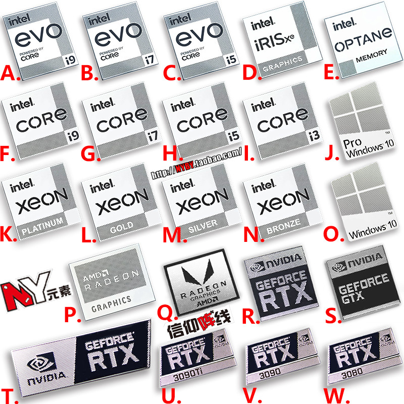 2025 Stickers Eleventh Generation 11th Generation core i9 EVO i7 i5 ...